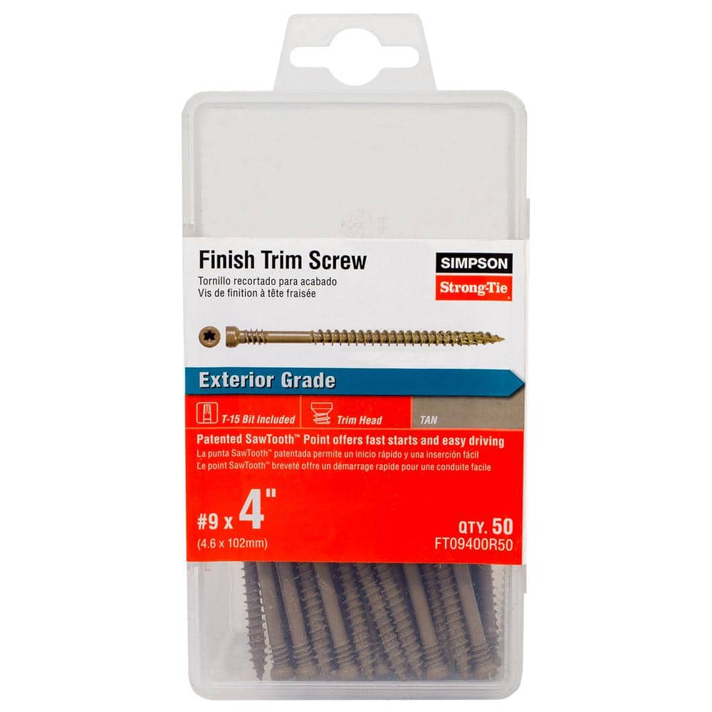 Simpson Strong-Tie 9 x 4 in. Quik Guard, Tan, T15 6-Lobe, Trim Head ...