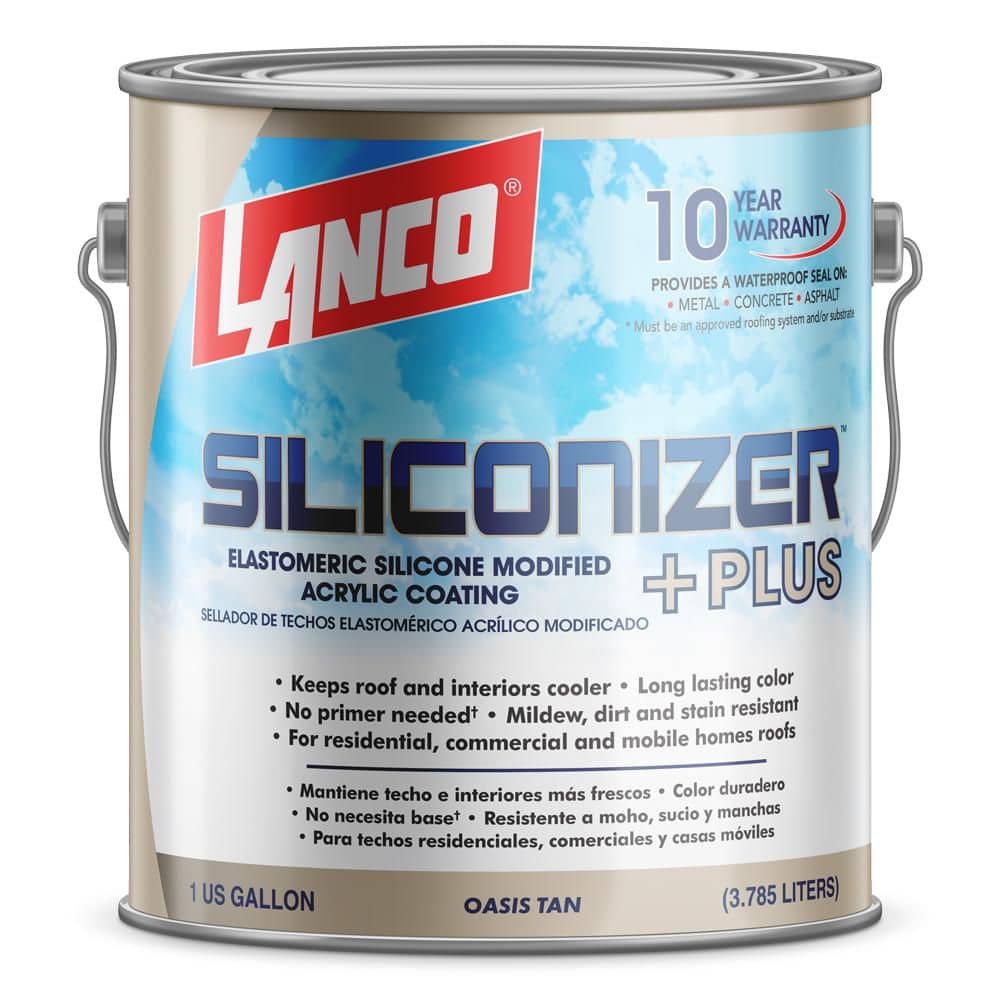 Lanco Siliconizer Plus 1 Gal. Acrylic Elastomeric Tan Reflective Roof Coating RC1069-4 - The ...