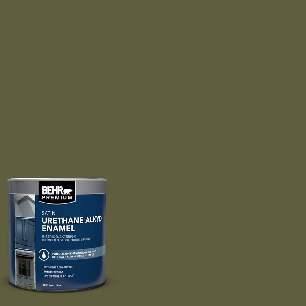 BEHR PREMIUM 1 qt. #PPU9-25 Eastern Bamboo Satin Enamel Urethane Alkyd ...
