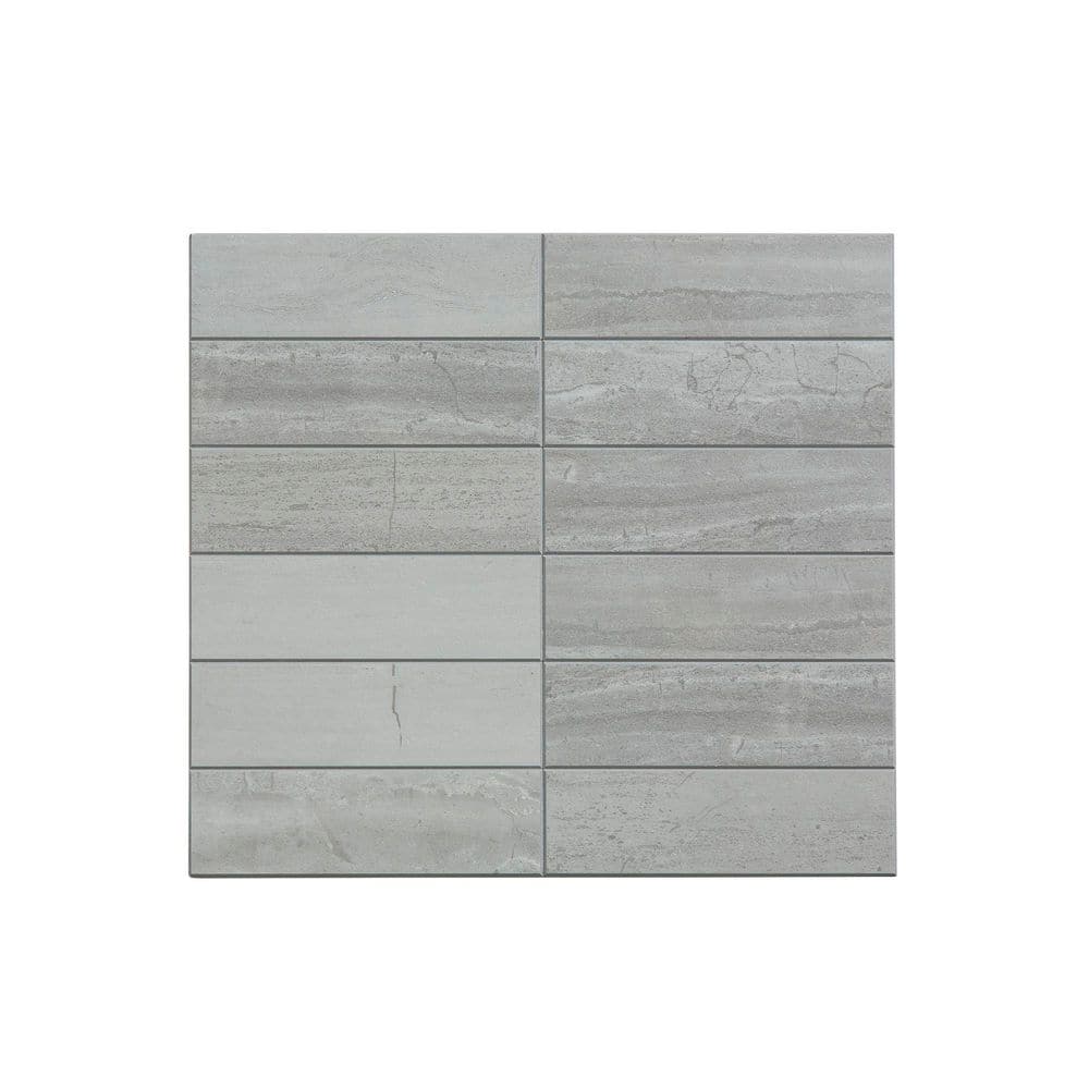 Aspect Collage 12 in. x 12 in. PVC Peel and Stick Tile in Platinum Gray ...