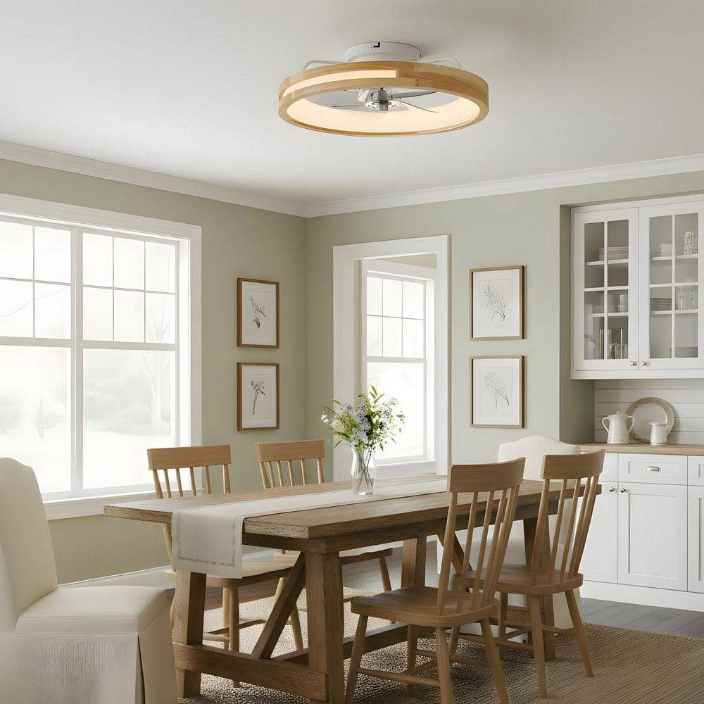 RCCFBHM 19.7 in. LED Indoor White Natural White Low Profile Ceiling Fan ...