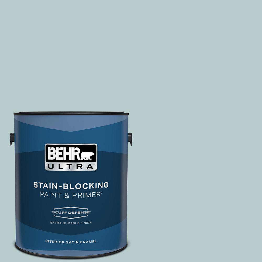 BEHR ULTRA 1 gal. #MQ3-54 Dayflower Extra Durable Satin Enamel Interior ...