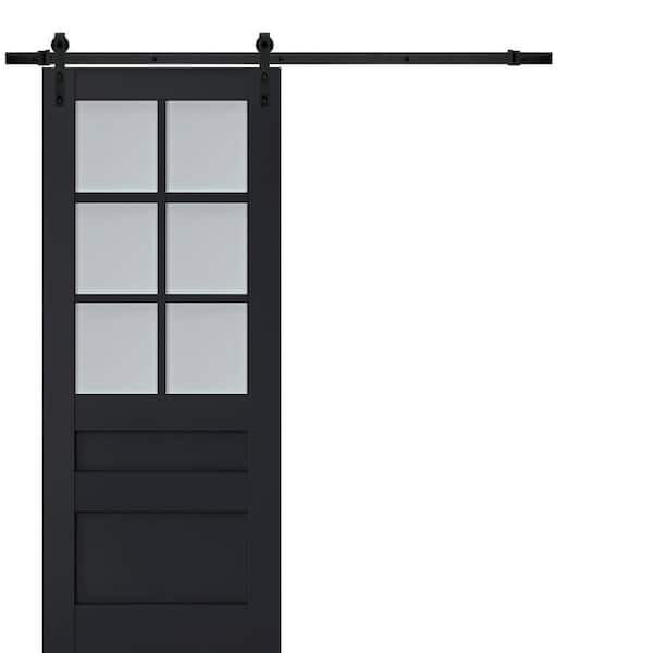 Sartodoors Assembly Required 32 in. x 96 in. 1-Panel Frosted Glass ...