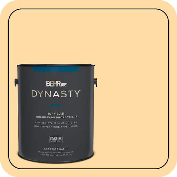 BEHR DYNASTY 1 gal. #300A-3 Melted Butter Satin Enamel Exterior Stain ...