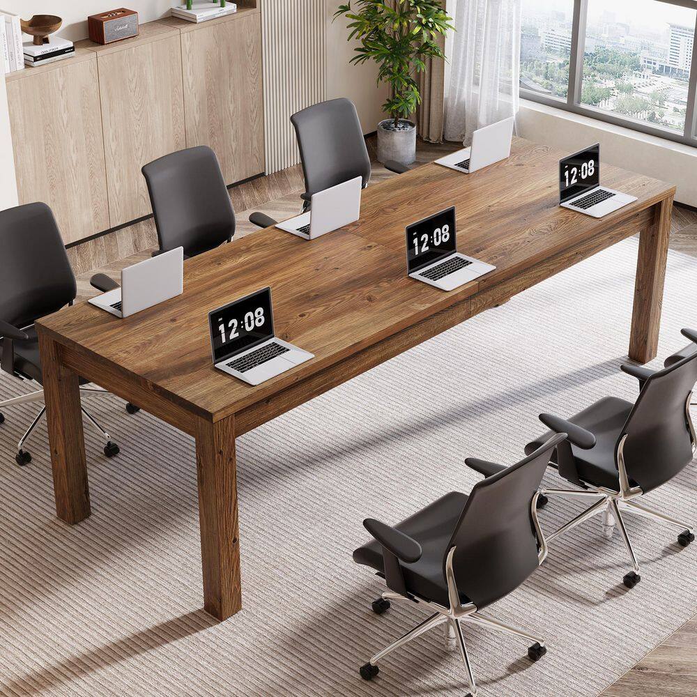 TRIBESIGNS WAY TO ORIGIN 78.7 in. Rectangular Wood Brown 6.5 ft. Solid ...