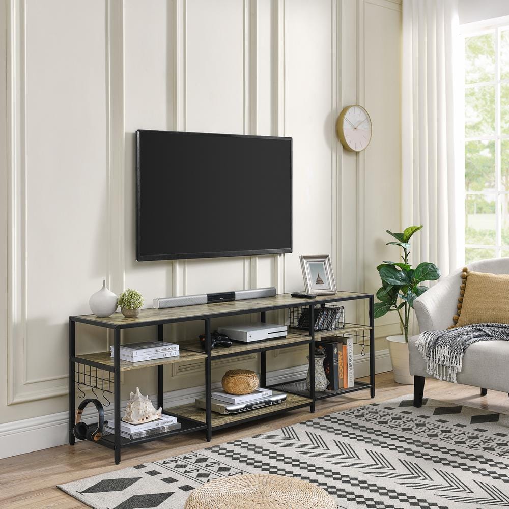 VECELO Industrial Entertainment Center for TVs up to 75 in. Large TV ...
