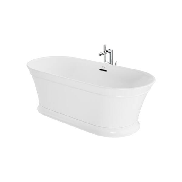 JACUZZI Serafina 67 in. x 31.5 in. Soaking Bathtub and Center Drain in ...