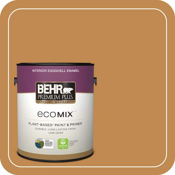 BEHR PREMIUM PLUS 1 gal. #M250-6 Toffee Tart Eggshell Enamel EcoMix ...