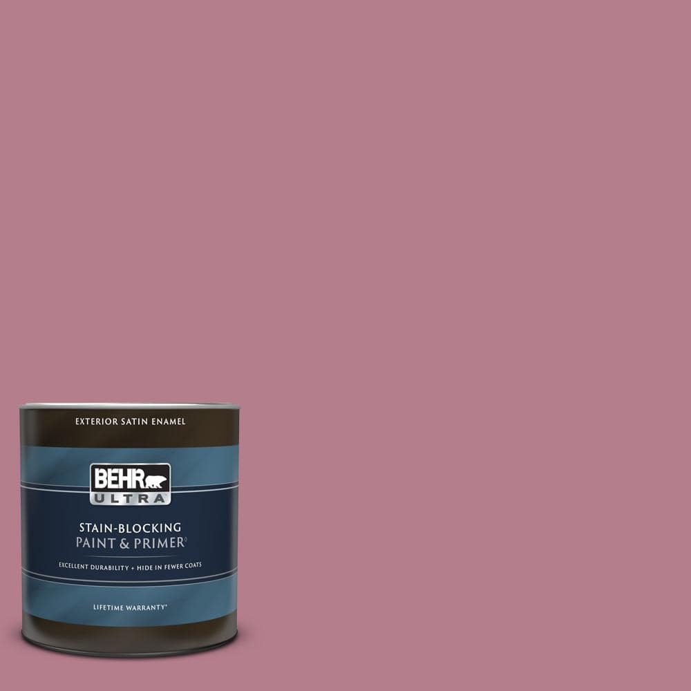 BEHR ULTRA 1 qt. #100D-4 Degas Pink Satin Enamel Exterior Paint ...