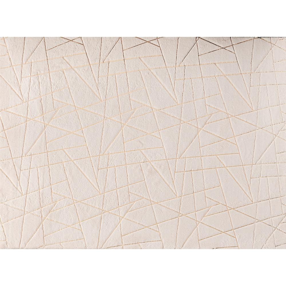 Amazing Rugs Lily Luxury Geometric Gilded Beige 3 ft. x 5 ft. Area Rug ...