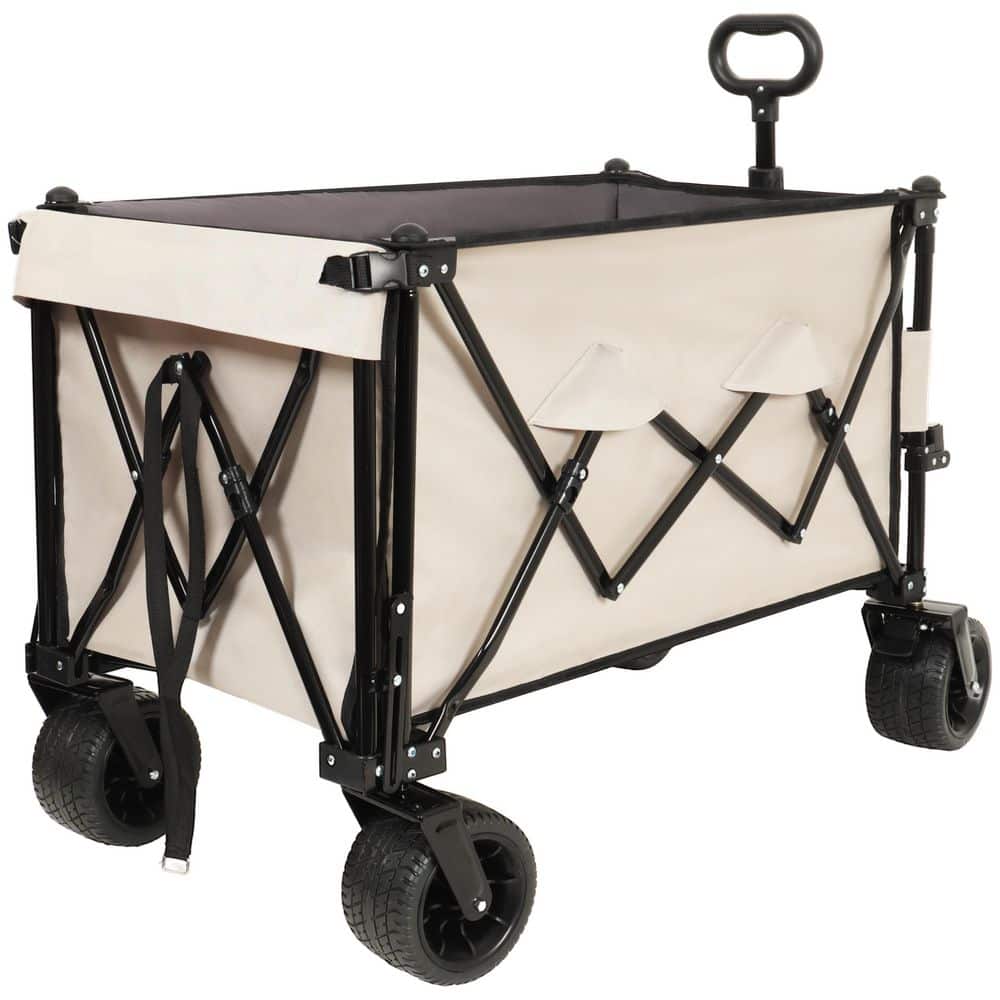 8 cu. ft. Steel Gray Plus Khaki Garden Cart with Extended Tailgate ...