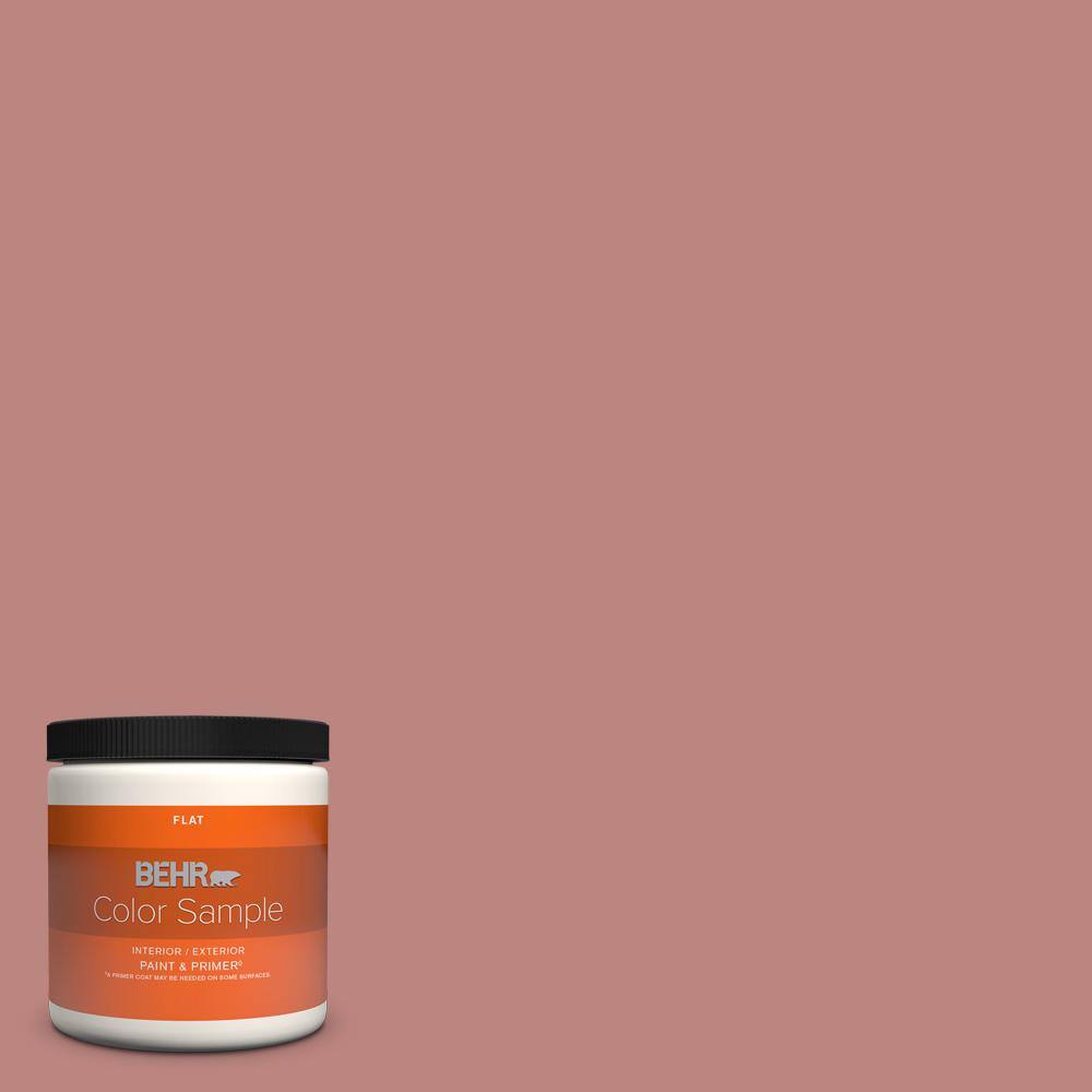 BEHR PREMIUM PLUS 8 oz. #S150-4 Red Clover Flat Interior/Exterior Paint ...