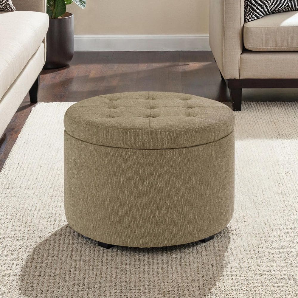 Convenience Concepts Designs4Comfort Sandstone Fabric Round Shoe ...