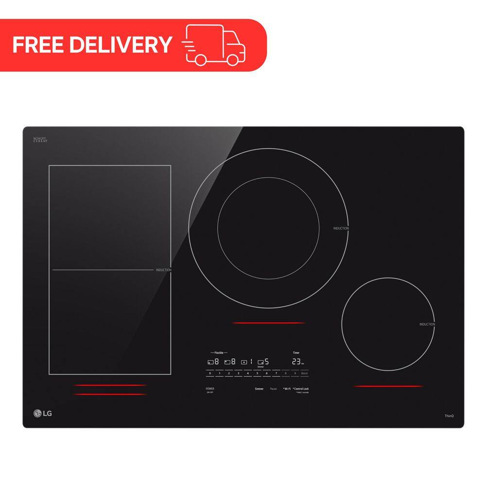 LG 30 in. Smart 4 Element Induction Cooktop with 5.0 kW Power Element ...