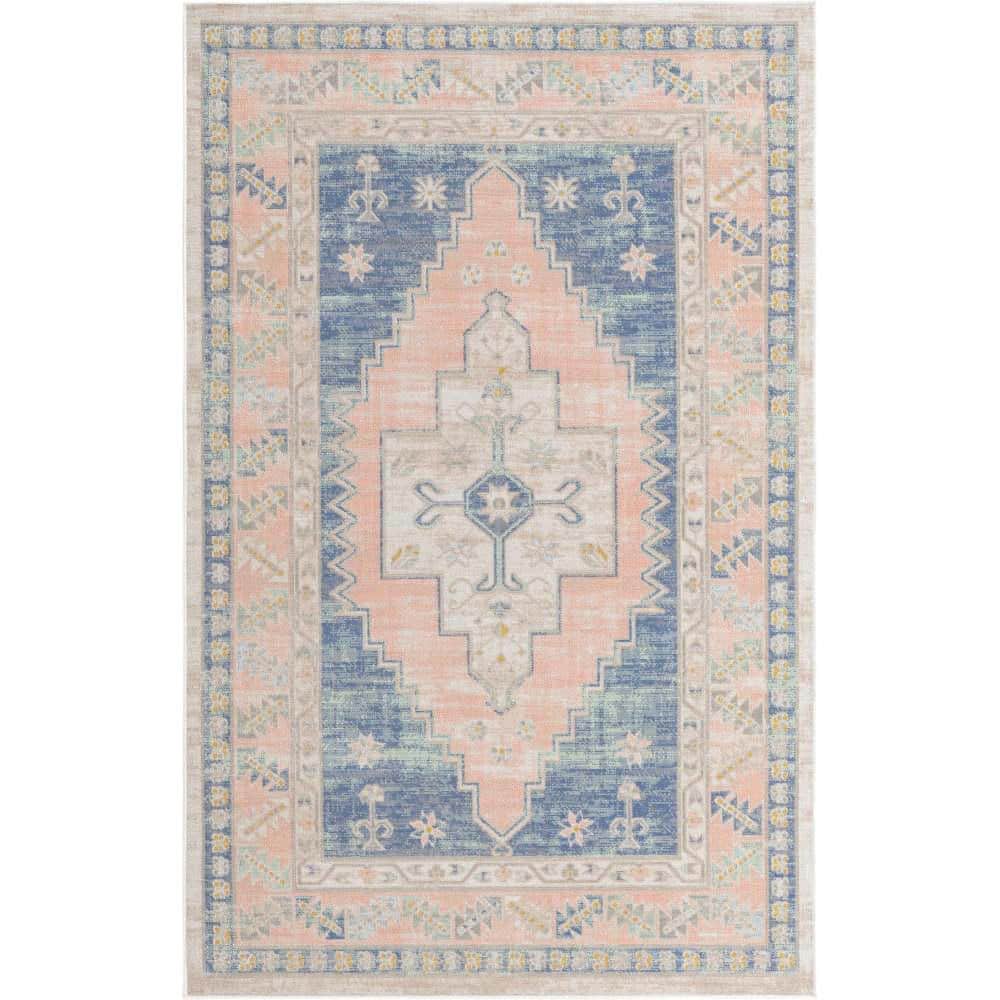 Unique Loom Whitney Geneva French Blue 5 ft. 3 in. x 8 ft. Area Rug ...