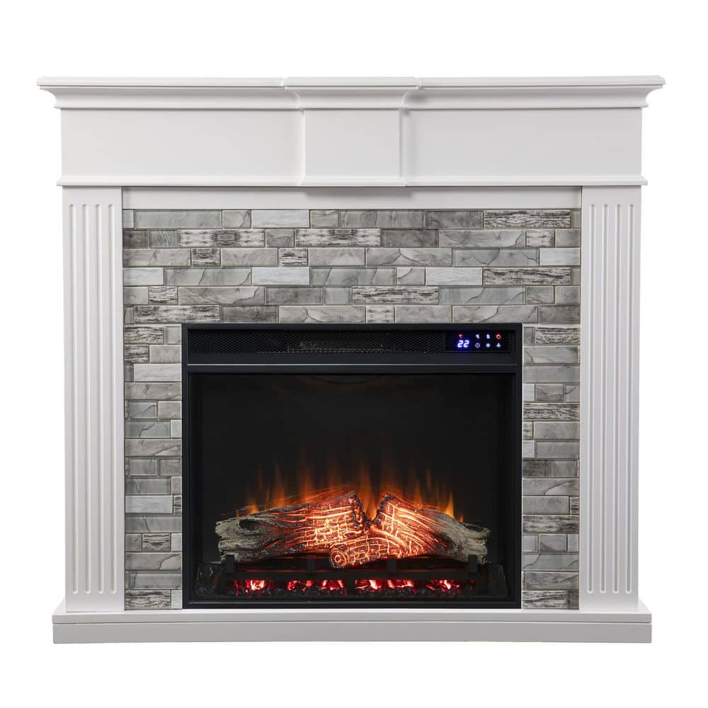 SEI FURNITURE Bondale 41.75 in. Freestanding Metal Electric Fireplace ...