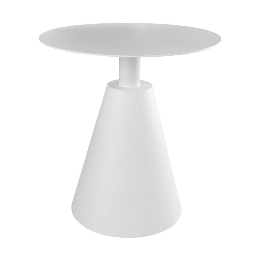 TWT White Round Aluminum Patio Outdoor Side Table HWBZ1 - The Home Depot