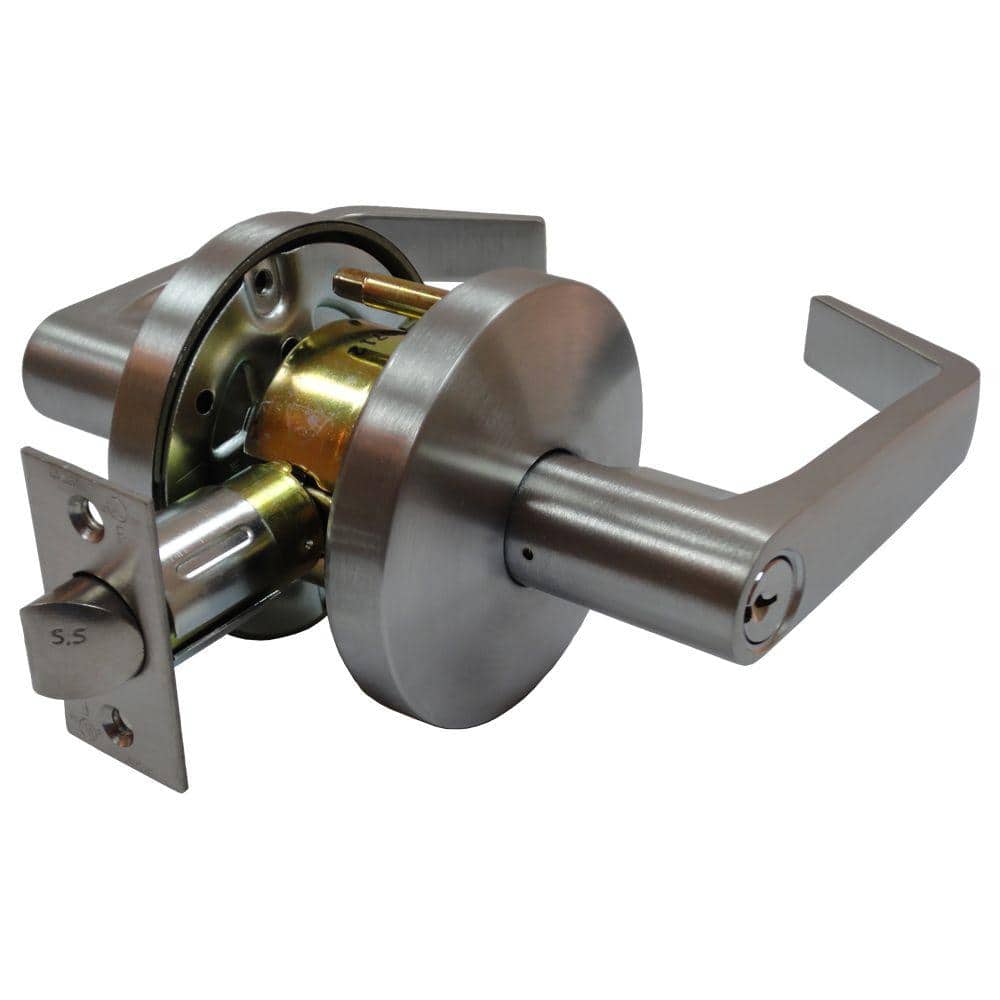 Arctek 2-3/4 in. Satin Chrome Cylindrical Calypso Keyed Entry Door ...