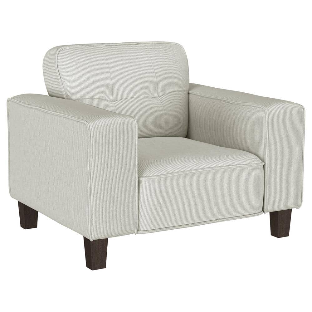 Coaster Deerhurst Greige Fabric Accent Chair with Upholstered Tufted ...