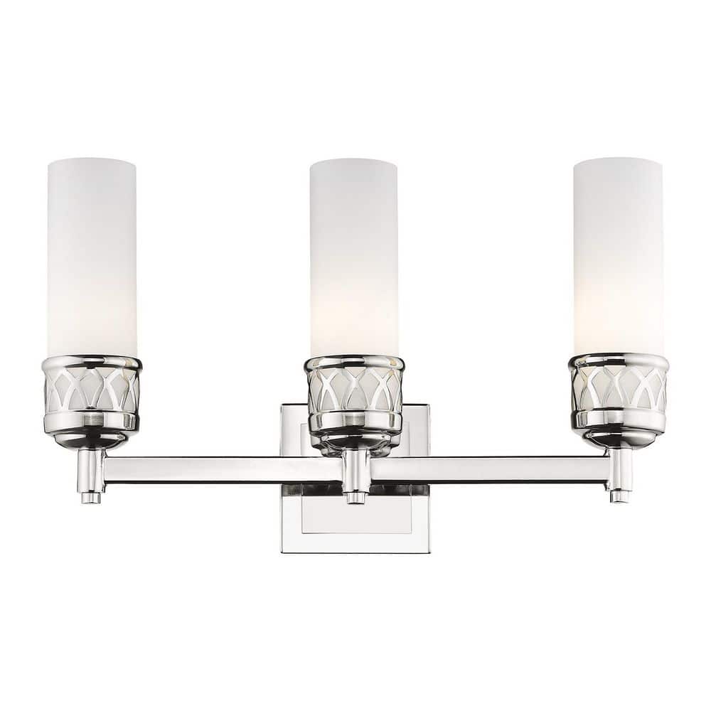 AVIANCE LIGHTING Creswell 17.5 in. 3-Light Polished Chrome Bath Vanity ...