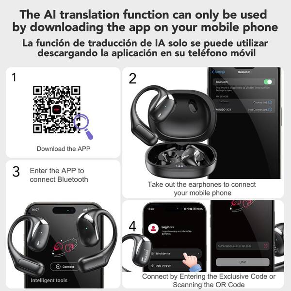 KC9 Language Translator Earbuds 74 Languages Bluetooth KC9 Language ...