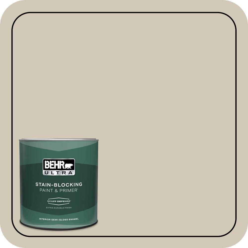 BEHR ULTRA 1 qt. #750C-3 Sandstone Cliff Extra Durable Semi-Gloss ...