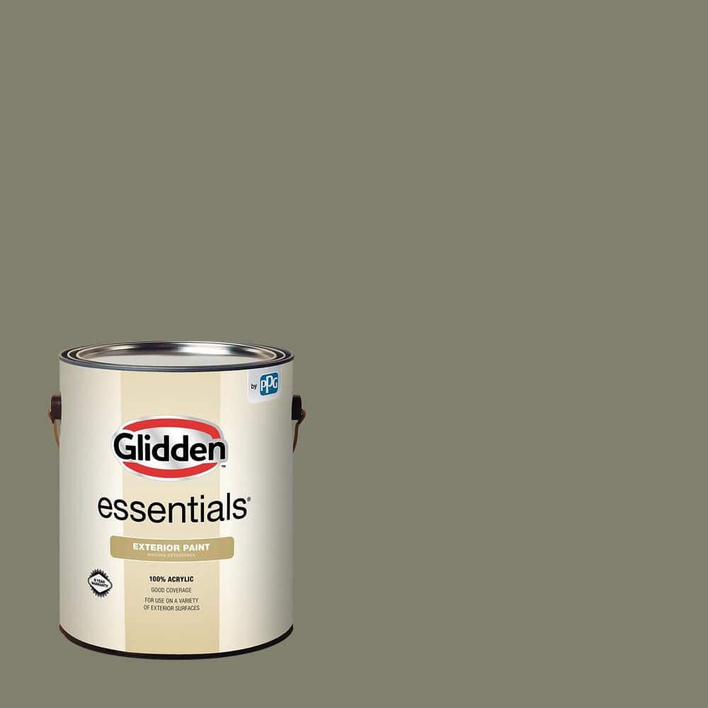 Glidden Essentials 1 gal. PPG1028-5 Autumn Gray Semi-Gloss Exterior ...