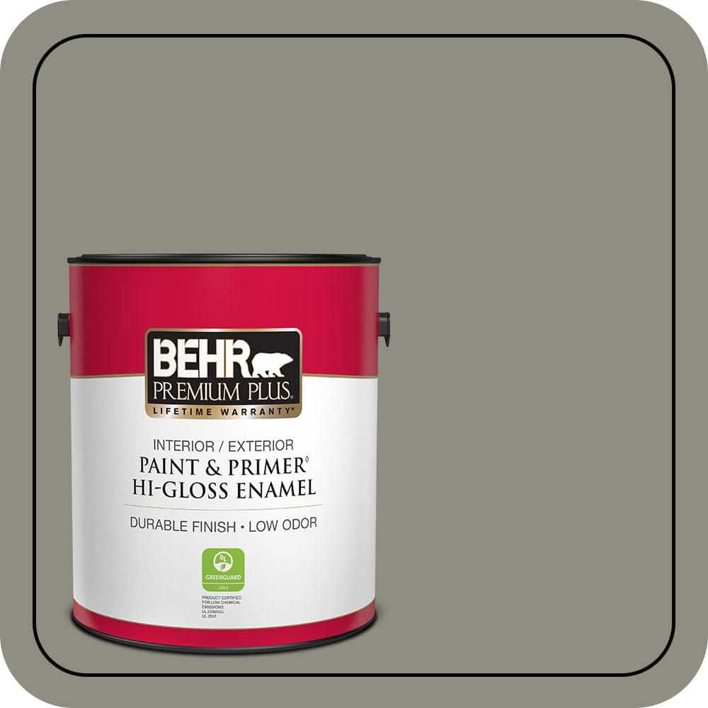 BEHR PREMIUM PLUS 1 gal. #N370-5 Incognito Hi-Gloss Enamel Interior ...