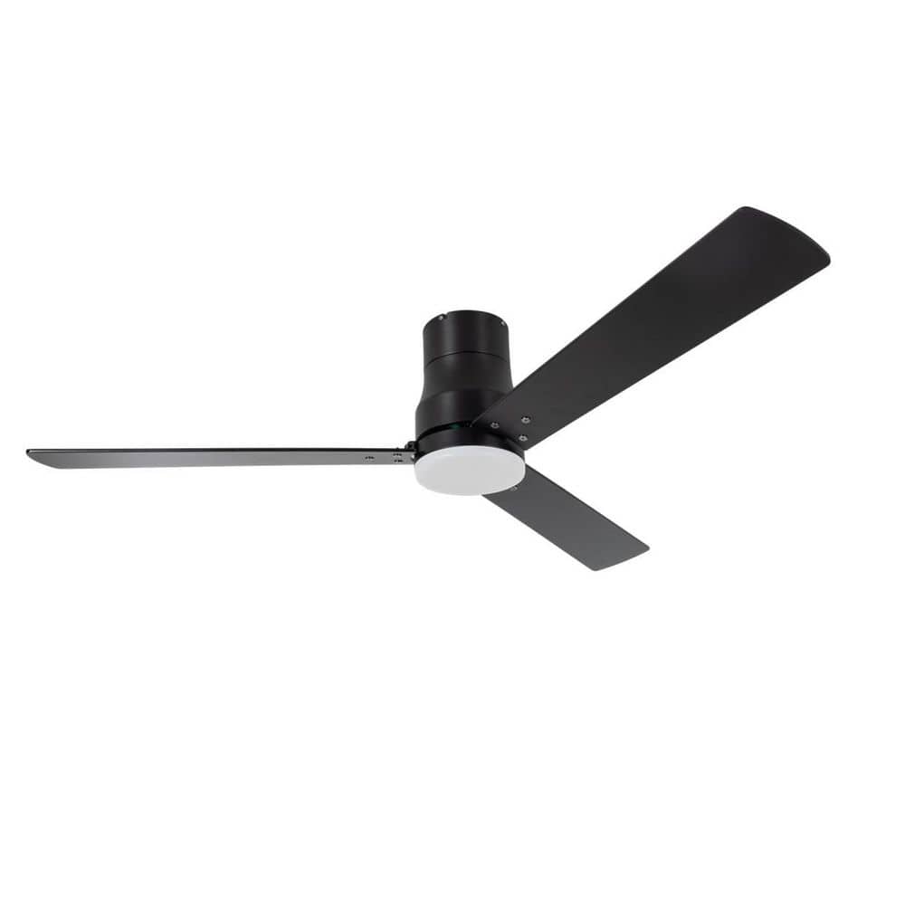 Hampton Bay Sumner 52 in. Indoor Matte Black Ceiling Fan with White ...
