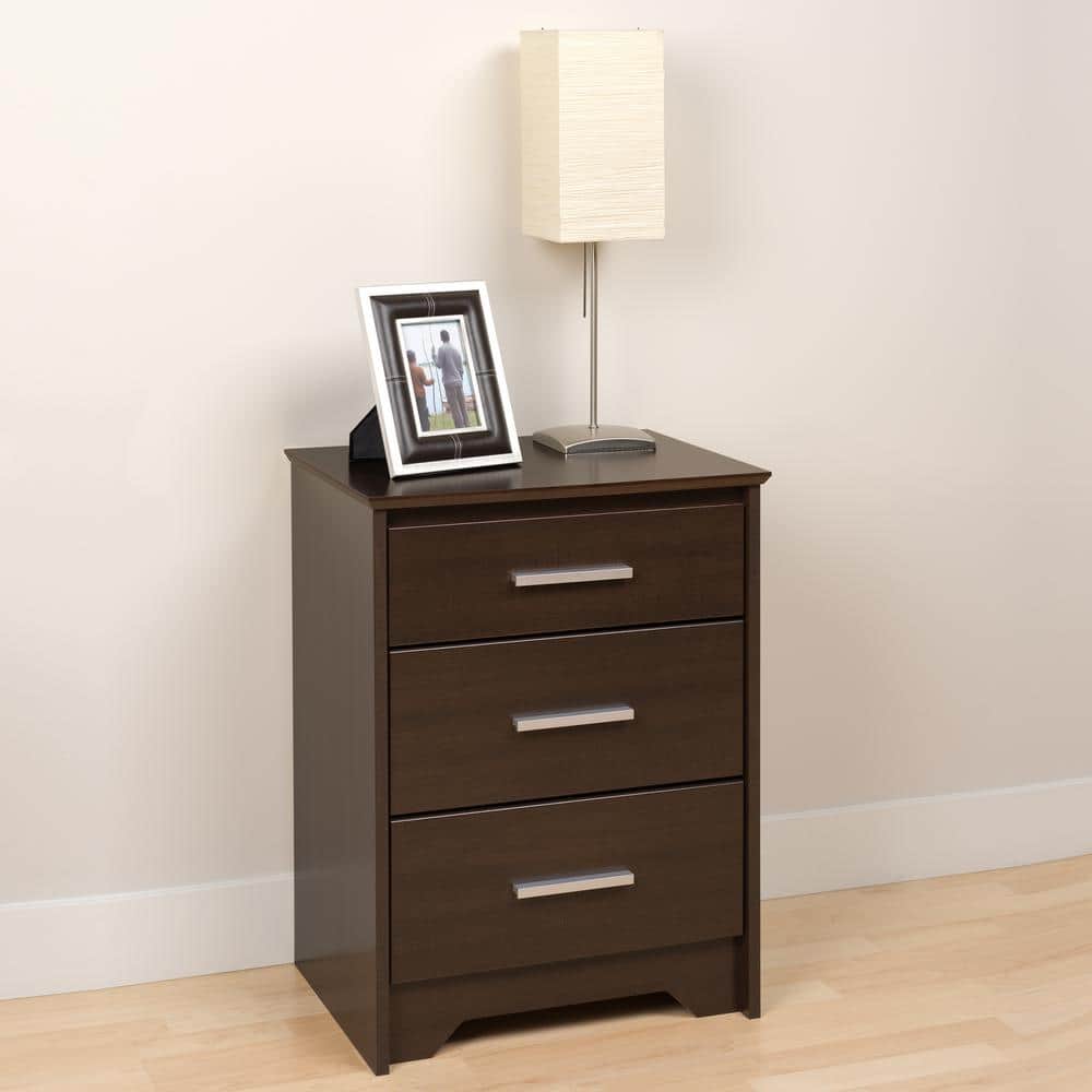 Prepac Edenvale 3-Drawer Espresso Nightstand ECH-2027 - The Home Depot