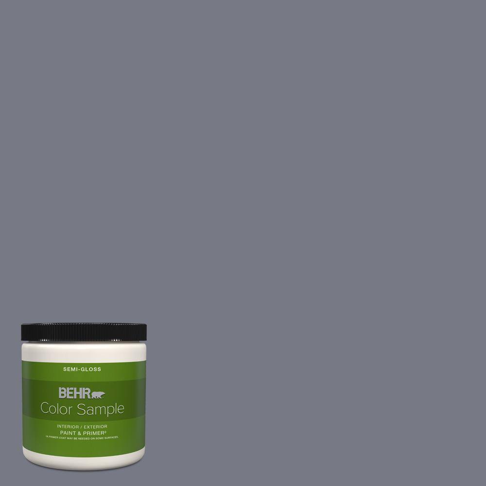 BEHR PREMIUM PLUS 8 oz. #N540-5 Infamous Semi-Gloss Interior/Exterior ...