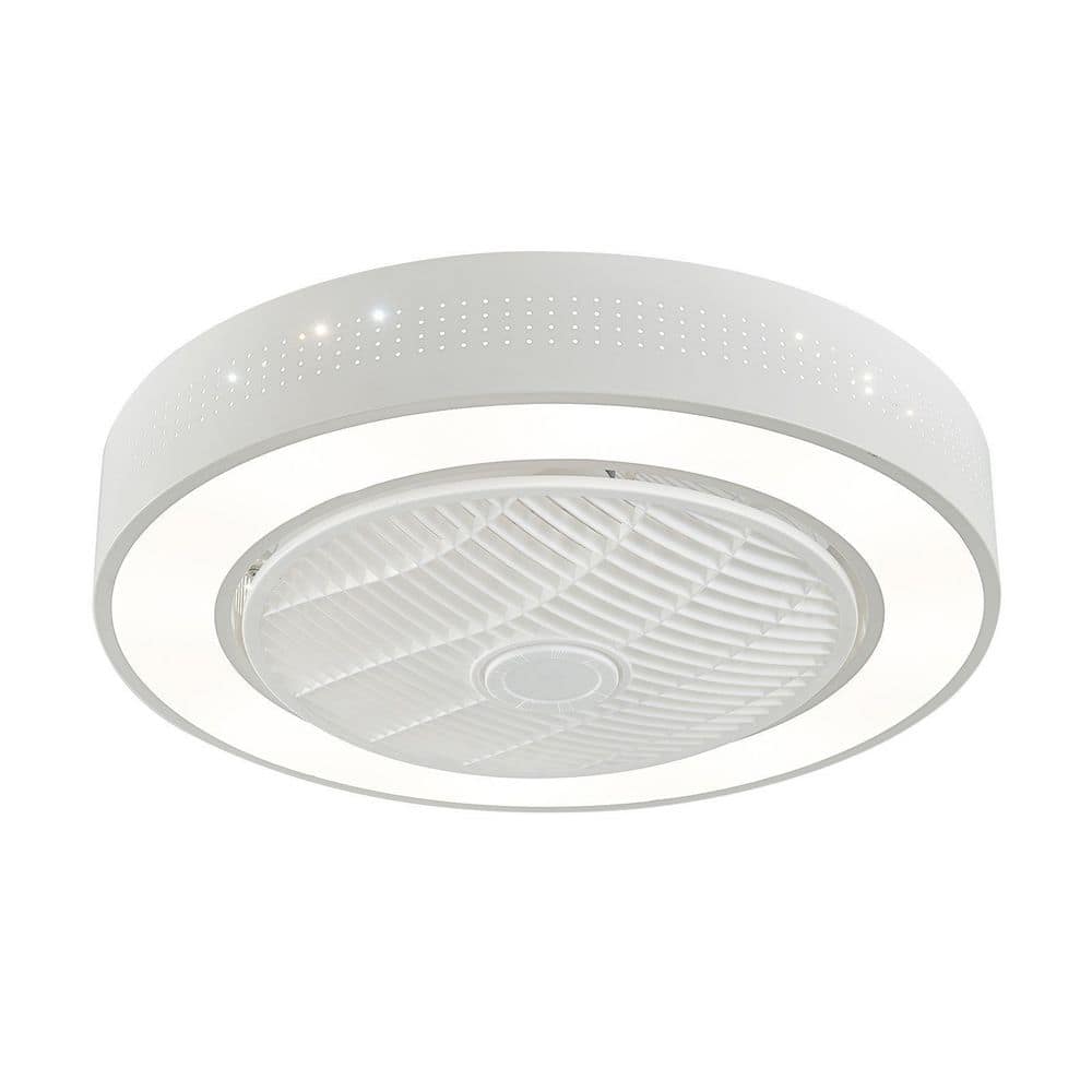 OUKANING 22 in. Modern LED Indoor White Flush Mount Circular Ceiling ...