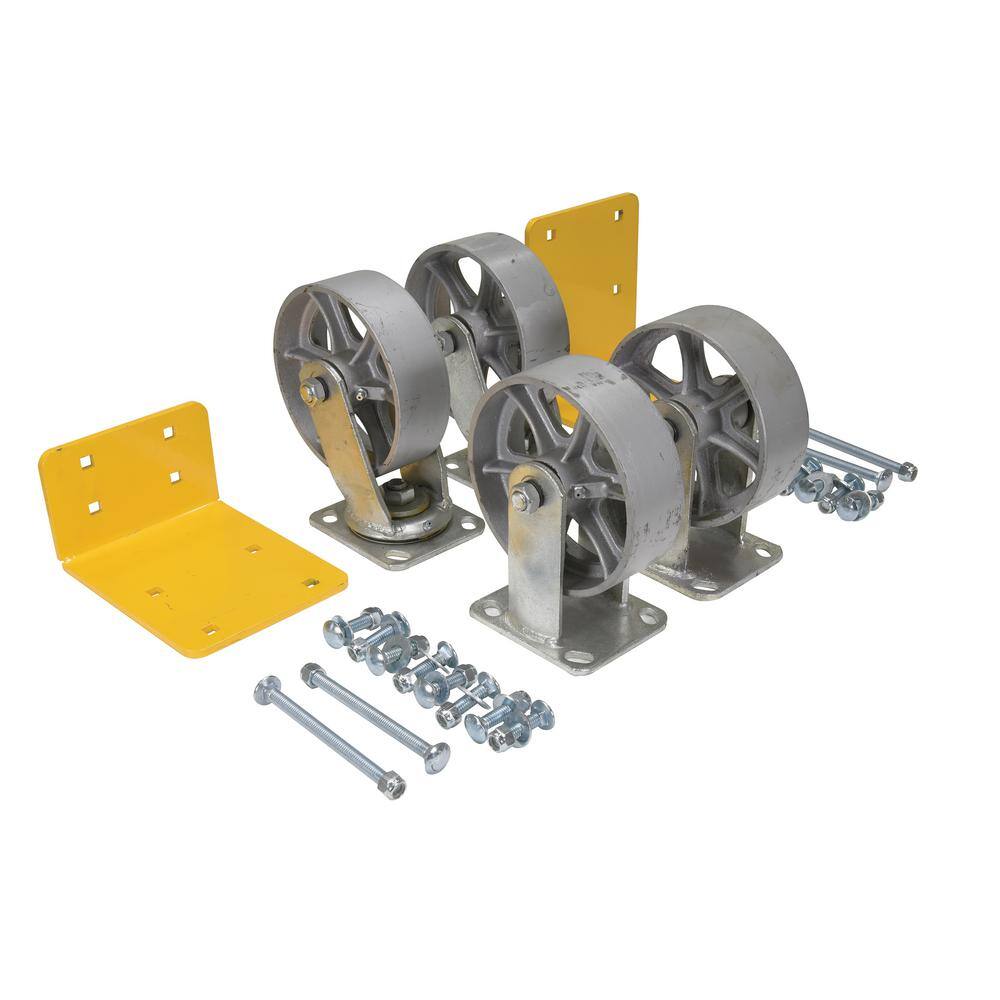 Vestil 6 in. x 2 in. Semi Steel Caster Kit - Set of 4 - 4,800 lb ...