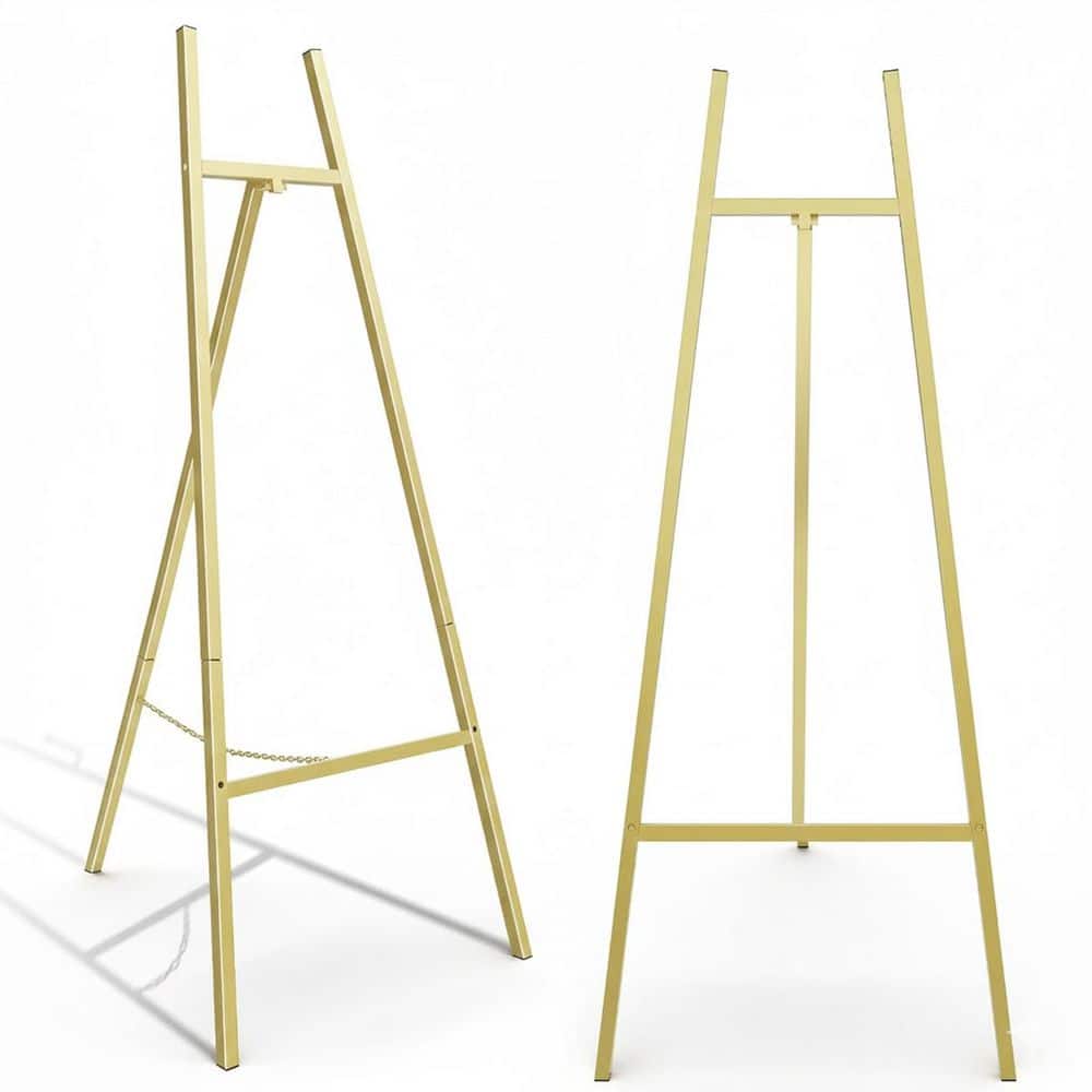 Aoibox Metal Gold Easel Stand with 4-Level Adjustable Height Chain for ...