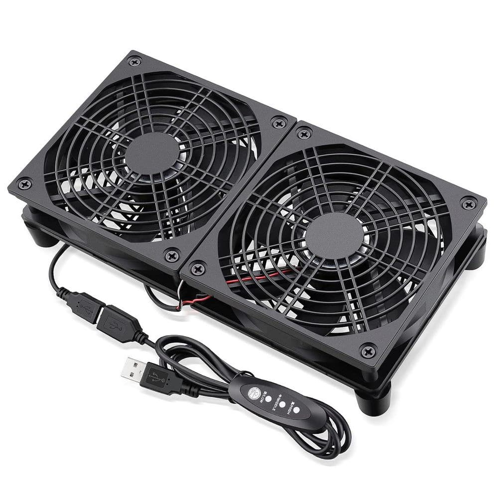 Yichuhaoxi Dual 120mm 5V USB Fans, 102CFM Big Airflow Fan Cooling for ...