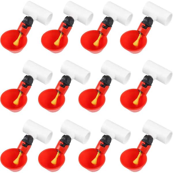 N/A 12 Pack Automatic Chicken Waterer Cups Plastic Poultry Water Feeder ...