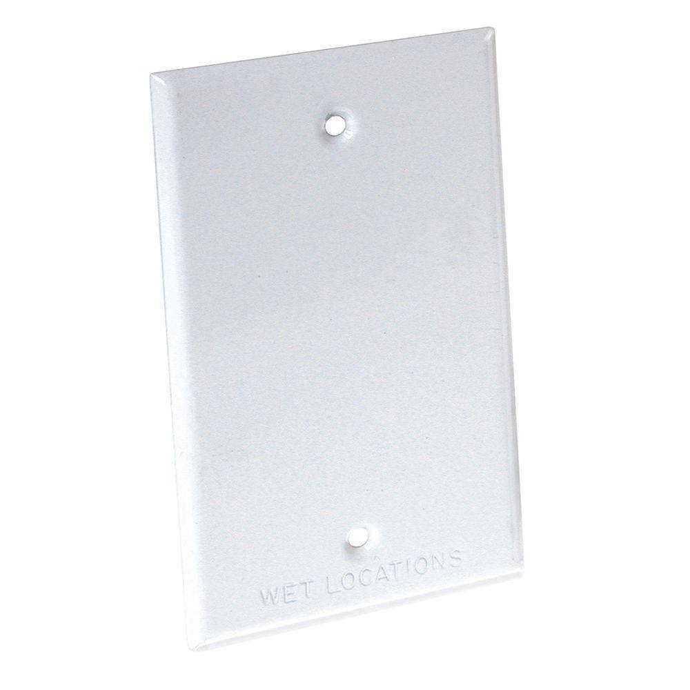 BELL N3R Blank Aluminum White 1-Gang Weatherproof Wall Outlet Cover ...