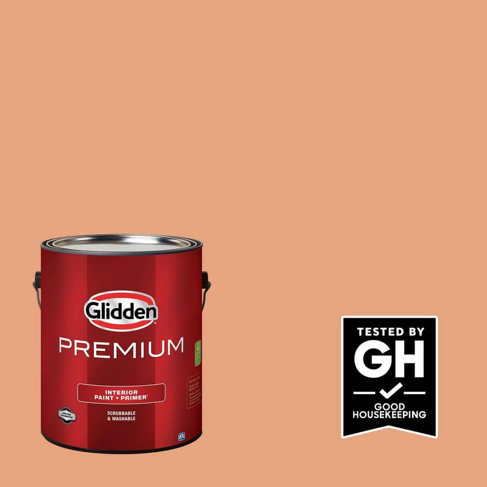 Glidden Premium 1 gal. PPG1200-4 Orange Clay Semi-Gloss Interior Latex ...