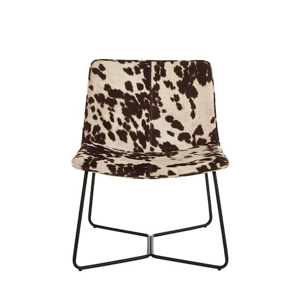 StyleWell Oakburne Cow Print Upholstered Accent Chair 151 - The Home Depot