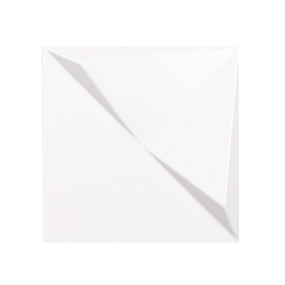 Jeffrey Court Take Home Tile Sample - 3D Field Tile White 4 in. x 4 in ...