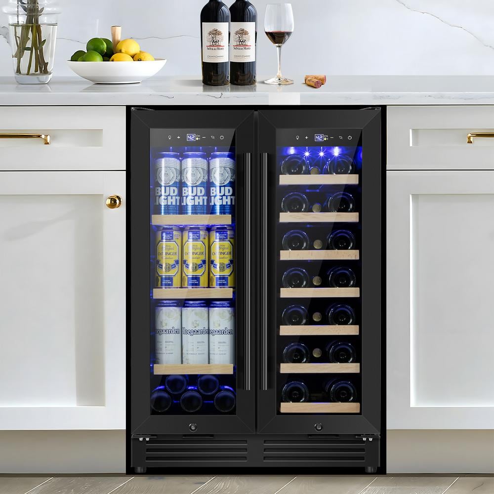 TITTLA 23.4 in. Dual Zone 25Plus Bottles and 85Plus Cans Wine and ...