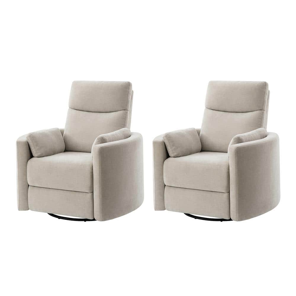 JAYDEN CREATION Flora Tan Contemporary Swivel Rocker Power Recliner ...