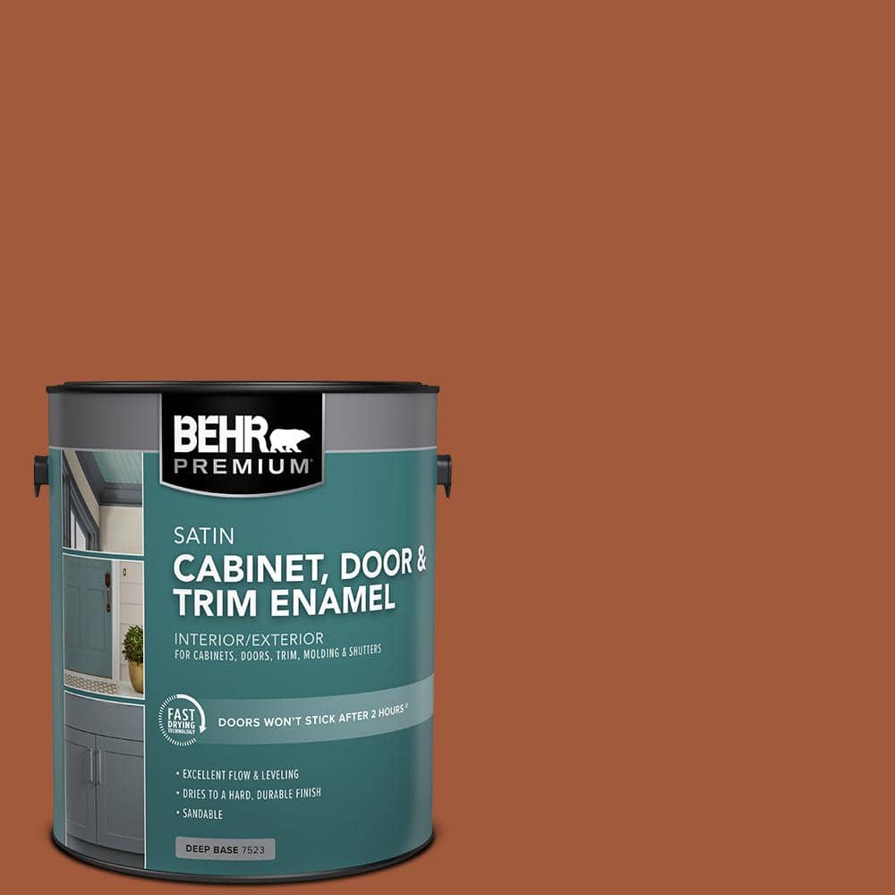 BEHR PREMIUM 1 gal. #S-H-230 Ground Nutmeg Satin Enamel Interior ...