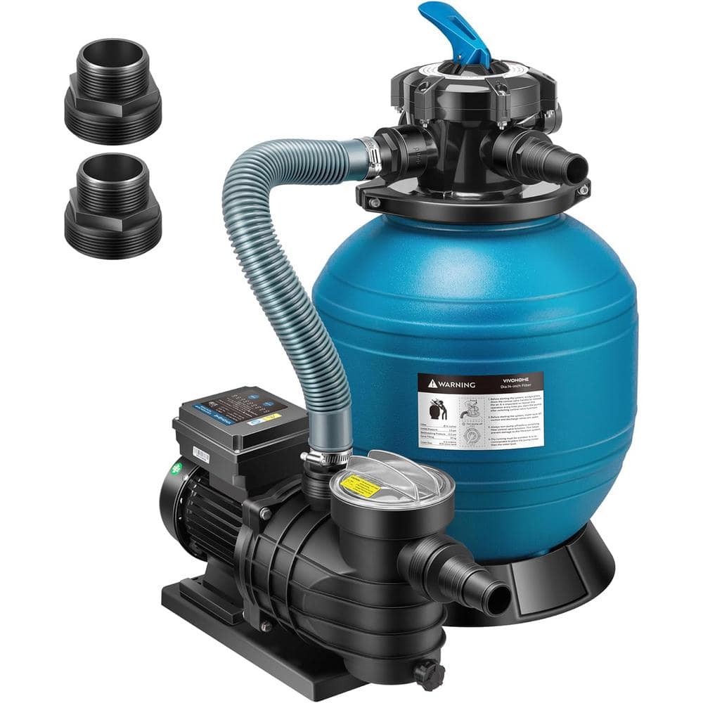 VIVOHOME 14 in. 200 sq. ft. Sand Filter with 2850 GPH Above Ground Pool ...