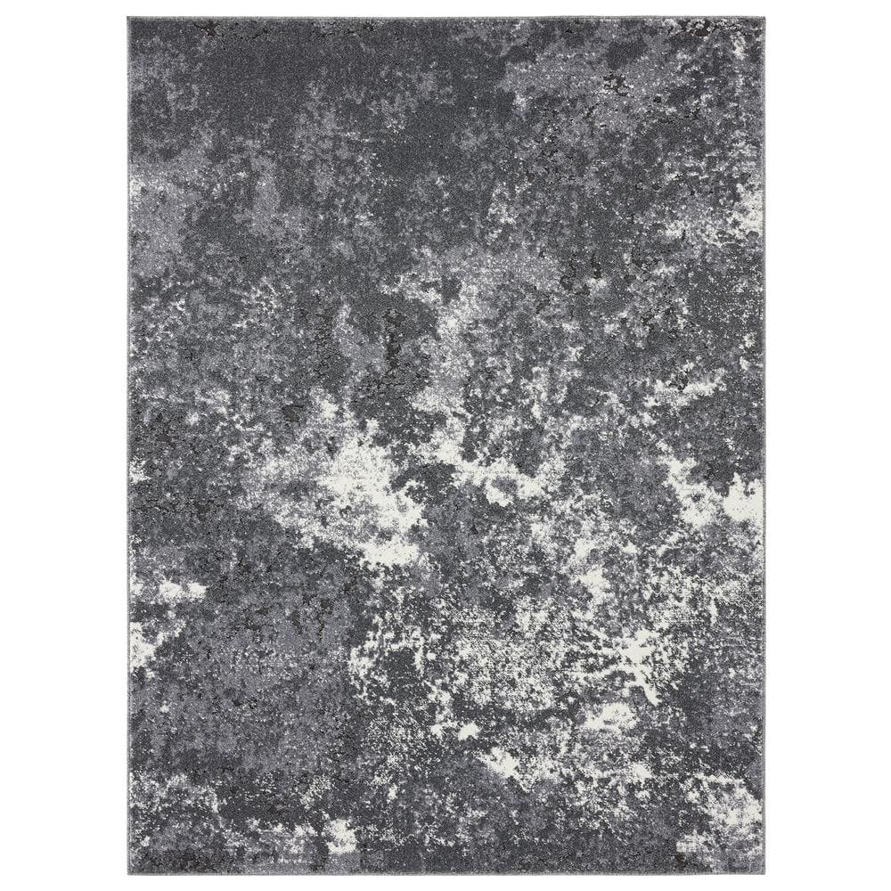 LUXE WEAVERS Beverly Collection Dark Grey 5x7 Rustic Abstract ...