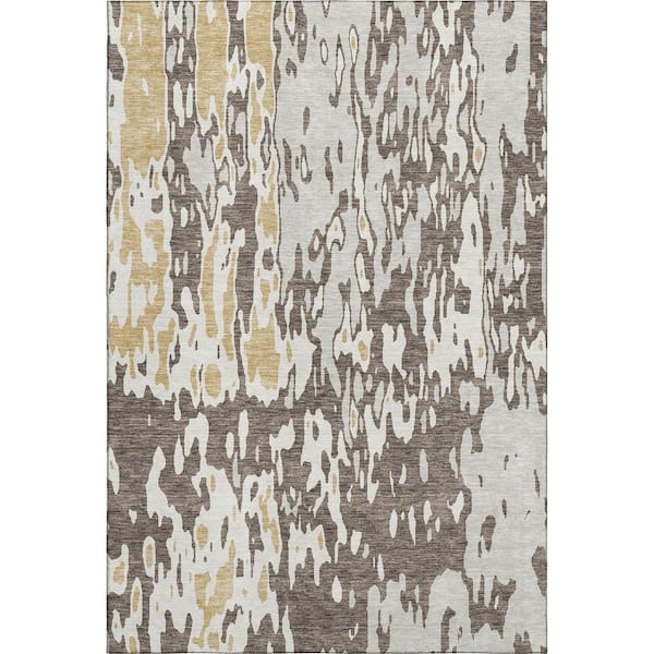 Addison Rugs Mayfield Premium Machine Washable Abstract AMF957 Brown 9 ...