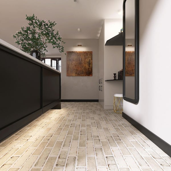 MOLOVO Bristol Cinnamon Brick 2.95 in. x 11 in. Matte Porcelain Floor ...