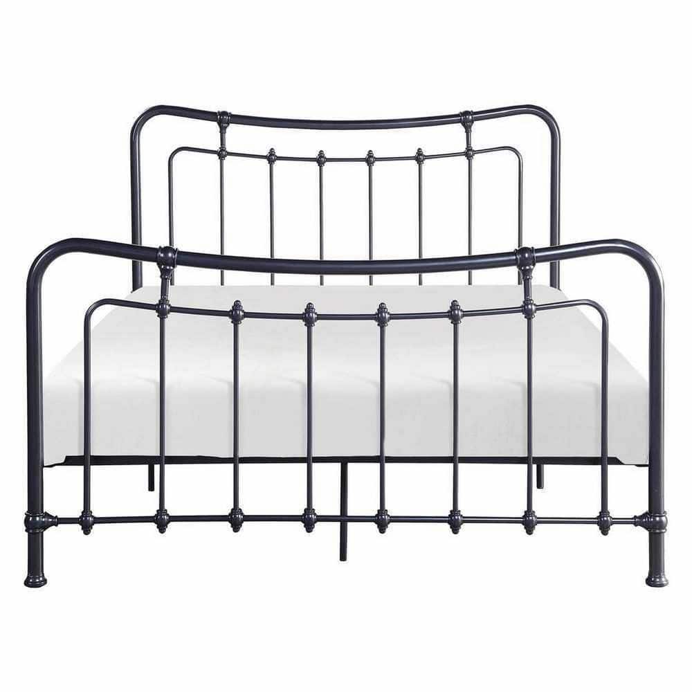 EVERGLADE HOME Arizel Gunmetal Black Metal Frame Full Platform Bed LX ...