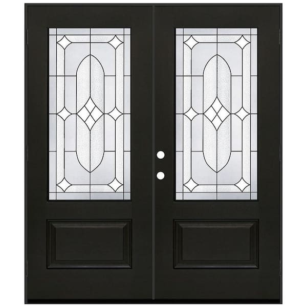 Steves & Sons Regency 72 in. x 80 in. 3/4L Axis Glass LHOS Onyx Stain ...