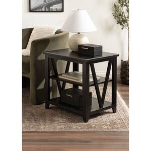 Meyer&Cross Tannen 22 in. Black Grain Rectangular MDF Top End Table ...
